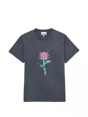 GANNI Embroidered Rose T-shirt