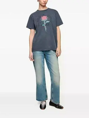 GANNI Embroidered Rose T-shirt