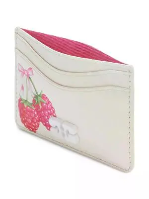GANNI Strawberry-print Cardholder - Neutrals