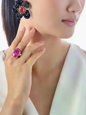 ANABELA CHAN Poppy Multi-stone Clip-on Earrings - Silver
