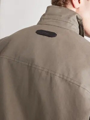 Brioni Linen And Cotton-blend Bomber Jacket - Neutrals