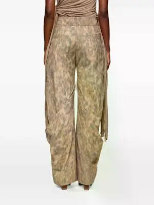 GANNI Leopard Print Flared Trousers - Neutrals