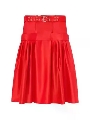 GANNI Duchess Satin Skirt - Red