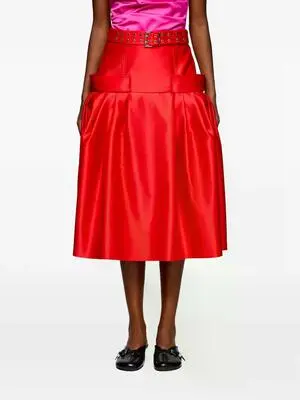GANNI Duchess Satin Skirt - Red
