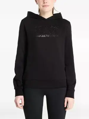 EA7 Rhinestone-logo Hoodie