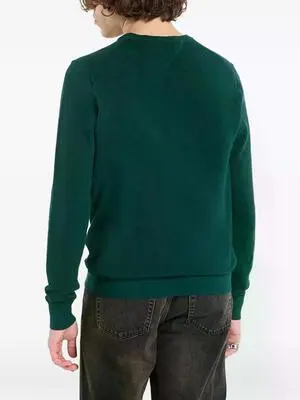 Tommy Hilfiger Logo-patch Waffle-knit Sweater - Green