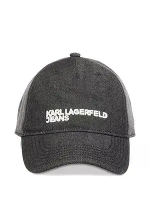 Karl Lagerfeld Logo-embroidered Denim Cap - Grey