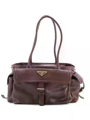 Prada Explore Nappa Leather Medium Tote - Brown