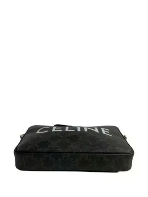Celine 2022 Medium Triomphe Logo Crossbody Bag - Black
