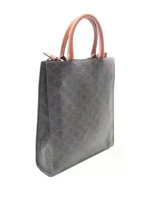 Celine Small Triomphe Coated Canvas Vertical Cabas Tote - Brown