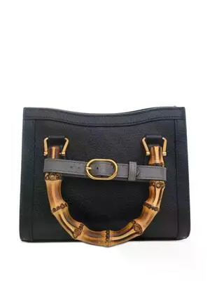 Gucci Small Calfskin Bamboo Diana Satchel - Black
