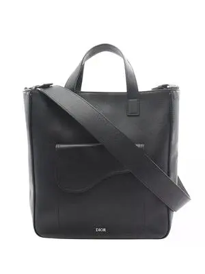 Dior 2010-2026 Leather Saddle Tote Bag - Black