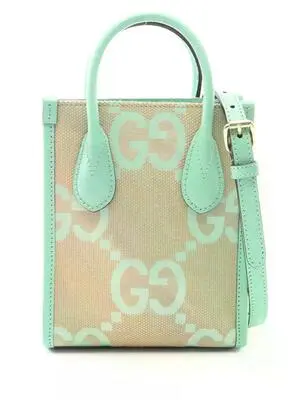 Gucci Mini Jumbo Gg Canvas Web Satchel - Neutrals