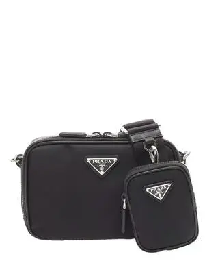 Prada Re-nylon And Saffiano Brique Crossbody Bag - Black