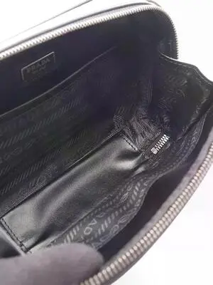 Prada Re-nylon And Saffiano Brique Crossbody Bag - Black