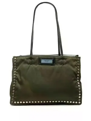 Prada 2000-2013 Tessuto Studded Etiquette Tote Bag