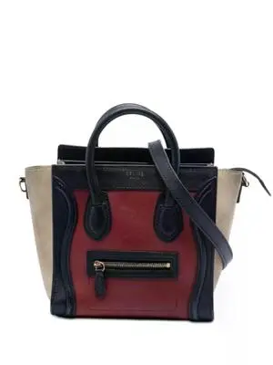 Celine 2012 Nano Tricolor Luggage Tote - Red