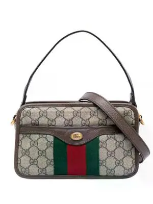 Gucci Gg Supreme Ophidia Top Handle Satchel - Neutrals