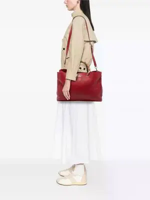 Gucci Large Calfskin Bamboo Shopper Satchel - Red