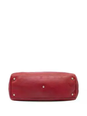 Gucci Large Calfskin Bamboo Shopper Satchel - Red