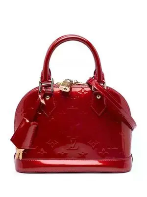 LOUIS VUITTON 2014 Monogram Vernis Alma Bb Satchel - Red