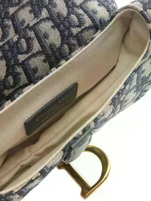 Dior 2010-2026 Mini Oblique Saddle Bag - Neutrals