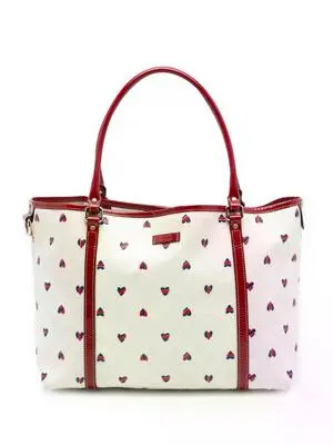 Gucci Medium Gg Supreme Hearts Joy Tote Bag - White