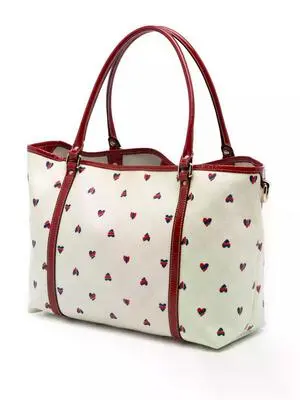 Gucci Medium Gg Supreme Hearts Joy Tote Bag - White