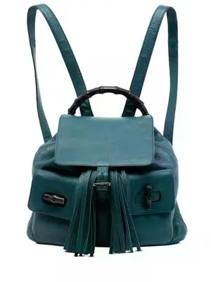 Gucci 2016-2026 Leather Bamboo Tassel Backpack - Green