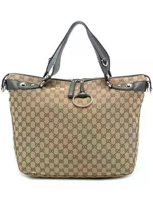 Gucci Gg Canvas Icon Bit Satchel - Grey