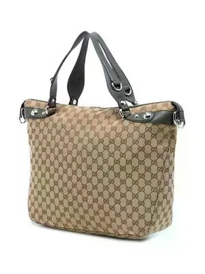 Gucci Gg Canvas Icon Bit Satchel - Grey