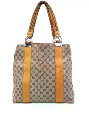 Gucci Gg Canvas Bamboo Libeccio Tote Bag - Neutrals