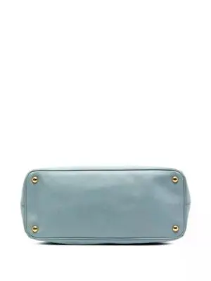 Prada Large Saffiano Lux Galleria Double Zip Satchel - Blue