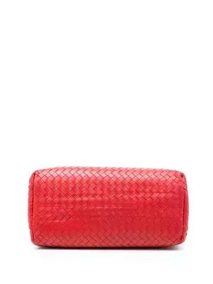 Bottega Veneta Small Nappa Intrecciato Roma Satchel - Red