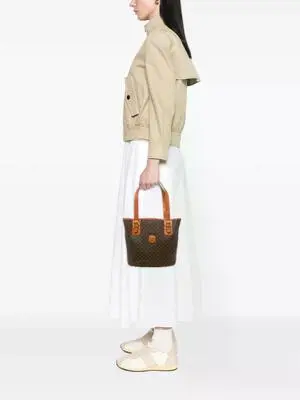 Celine 1998 Macadam Coated Canvas Tote Bag - Brown