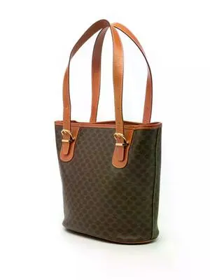 Celine 1998 Macadam Coated Canvas Tote Bag - Brown