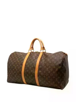 LOUIS VUITTON 2001 Monogram Keepall 55 Travel Bag - Brown
