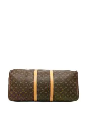LOUIS VUITTON 2001 Monogram Keepall 55 Travel Bag - Brown