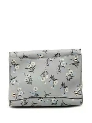 Prada Saffiano Floral Print Twin Pocket Satchel