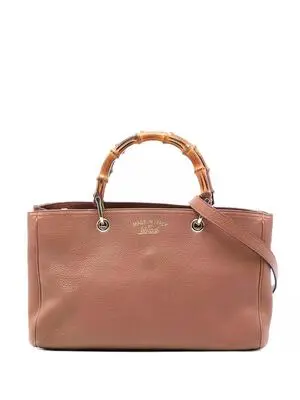 Gucci Medium Calfskin Bamboo Shopper Satchel