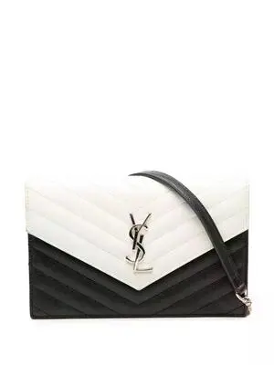 Saint Laurent 2018 Cassandre Envelope Chain Wallet Crossbody Bag - Black