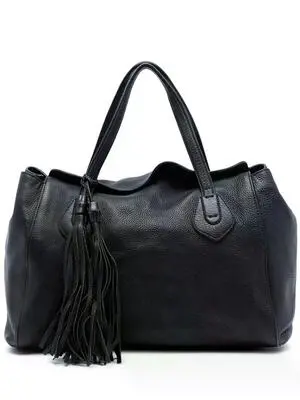 Gucci 2016-2026 Pebbled Leather Lady Tassel Tote Bag - Black