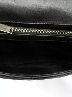 Saint Laurent 2015 Medium Chevron Monogram College Satchel - Black