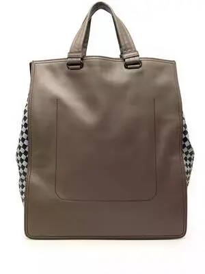 Bottega Veneta Intrecciato Trimmed Leather Tote Bag - Brown