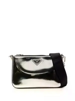 Prada Silver Tone Cross Body Bags
