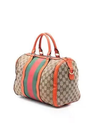 Gucci Gg Canvas Web Joy Boston Bag Satchel - Neutrals