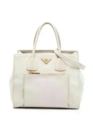 Prada Vittelo Daino Front Pocket Open Convertible Tote Satchel