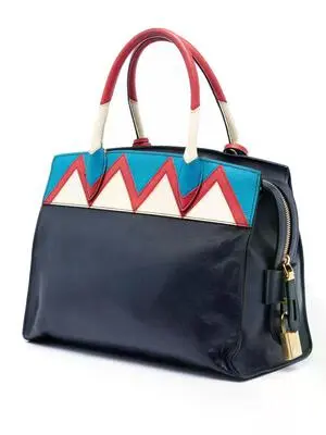 Prada Saffiano Trimmed City Calf Greca Esplanade Satchel