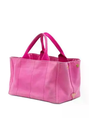 Prada Canvas Canapa Logo Satchel - Pink