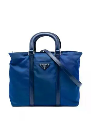 Prada Vitello Trimmed Tessuto Satchel